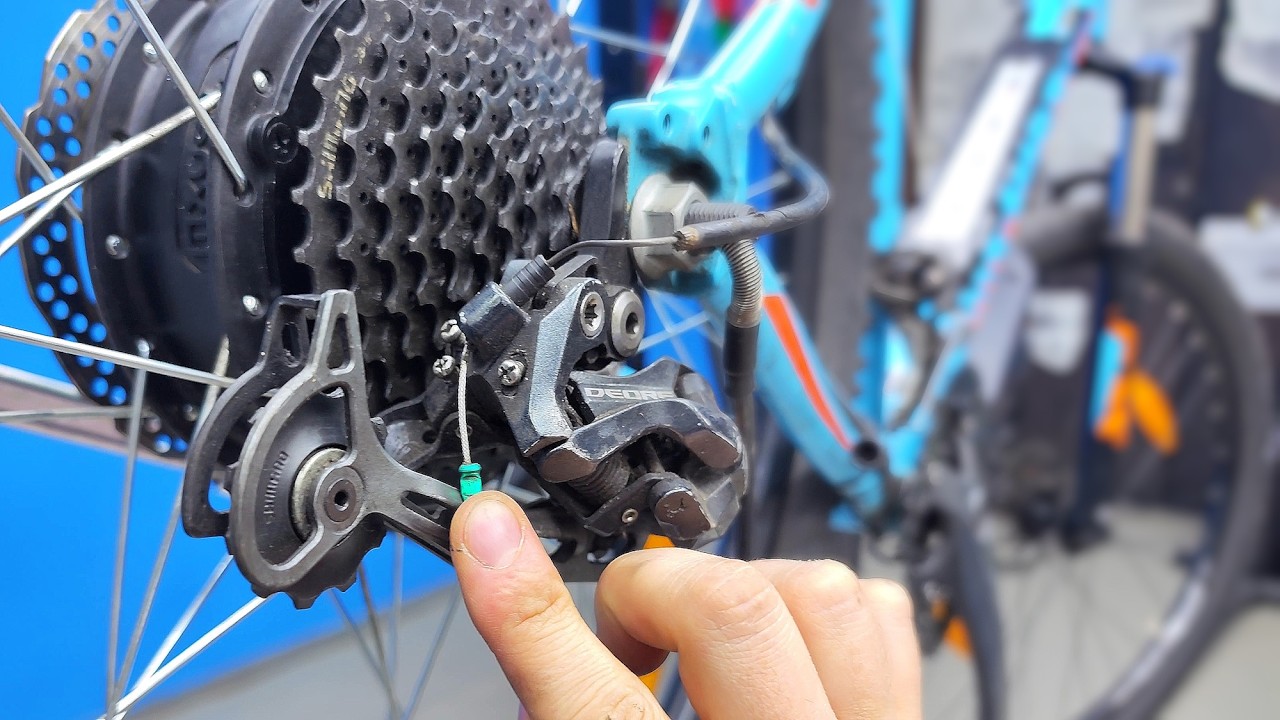 How to change shifter cable on your bike. Adjusting the bicycle ...