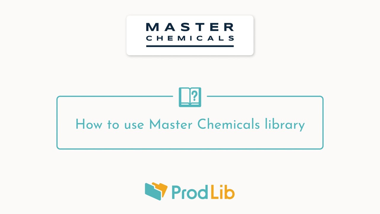 ProdLib | How to use Master Chemicals library - YouTube