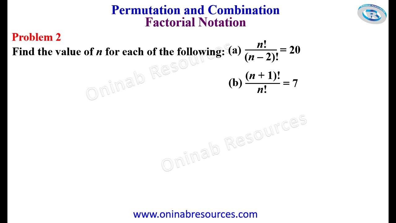 Permutation and Combination: Factorial Notation - YouTube