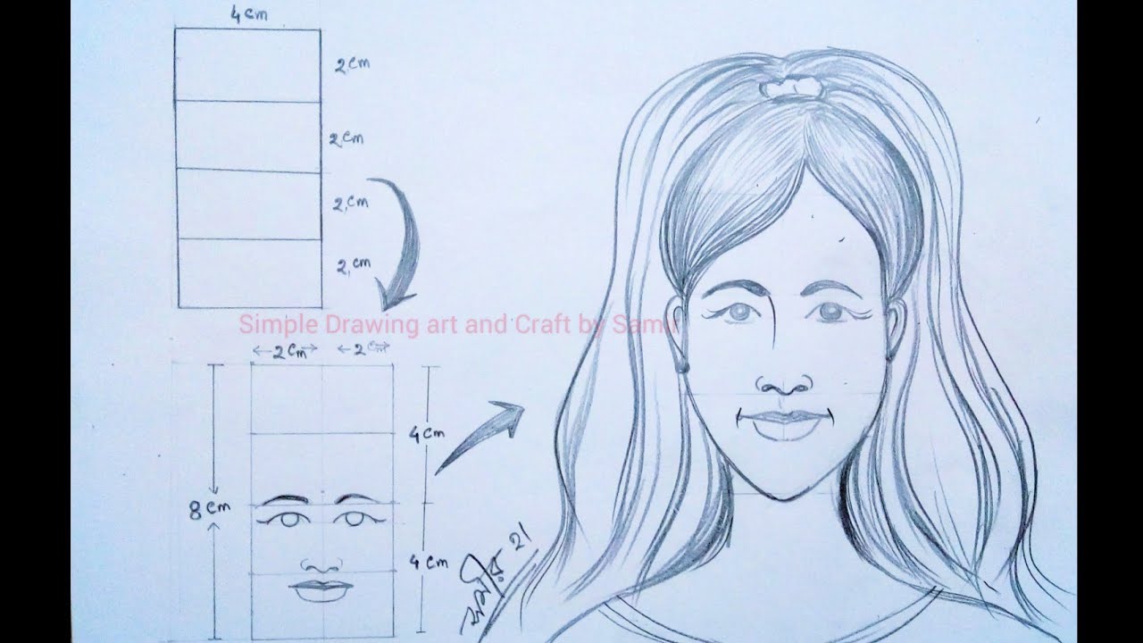 Barbie doll face Drawing, Simple Drawing art and Craft by Samir, How to ...