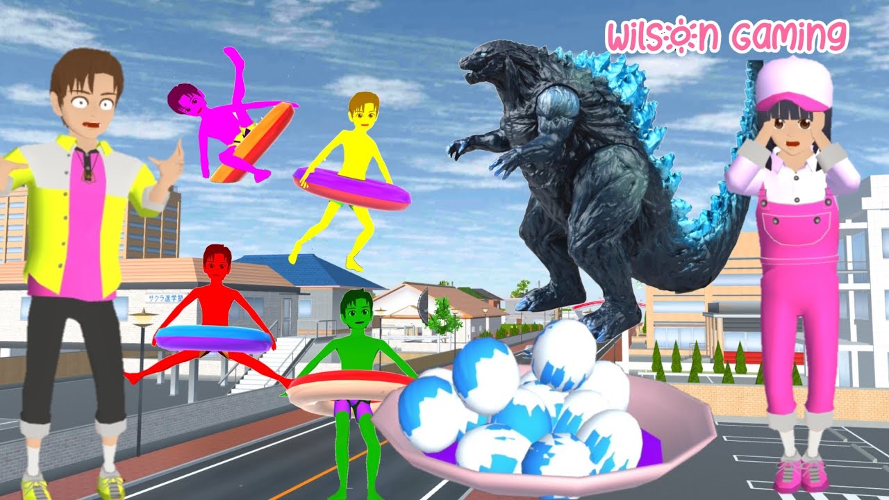 Yuta Mio Dan Bayi Huluk Ketemu Godzilla Di Kota Sakura | Sakura ...