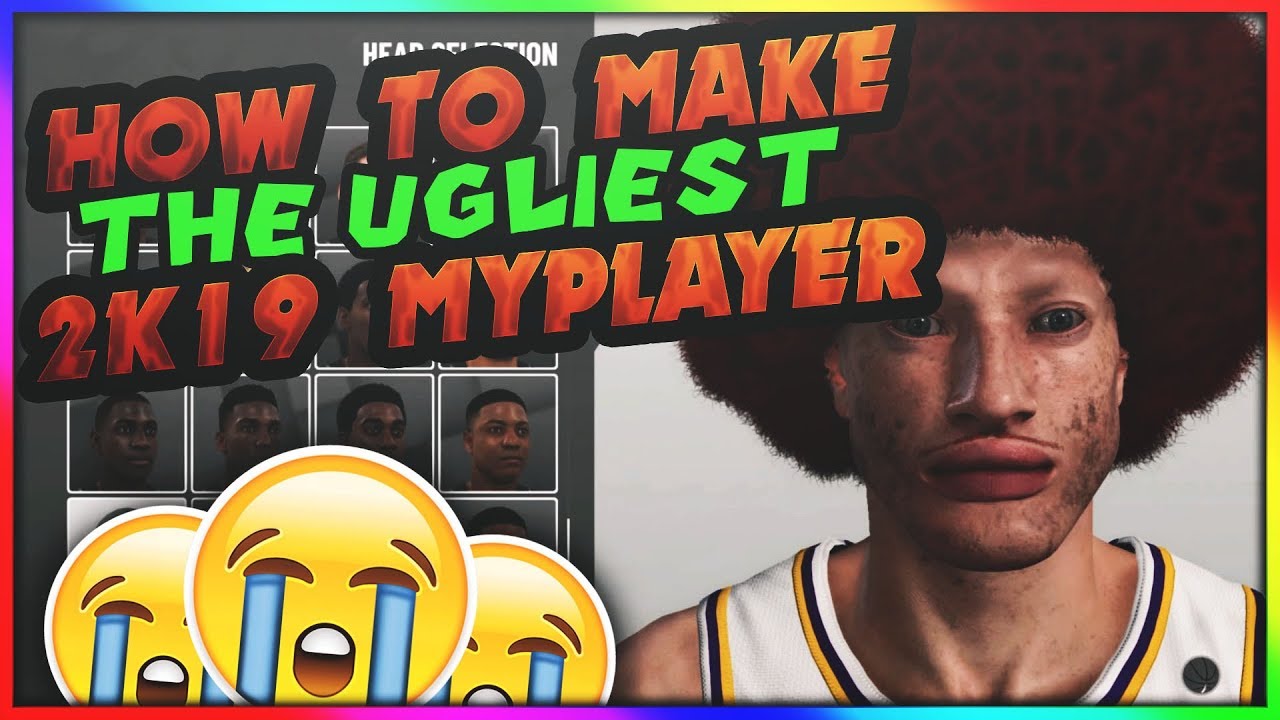 HOW TO CREATE THE UGLIEST MYPLAYER ON NBA 2K19 | CHEESER FACE CREATION ...