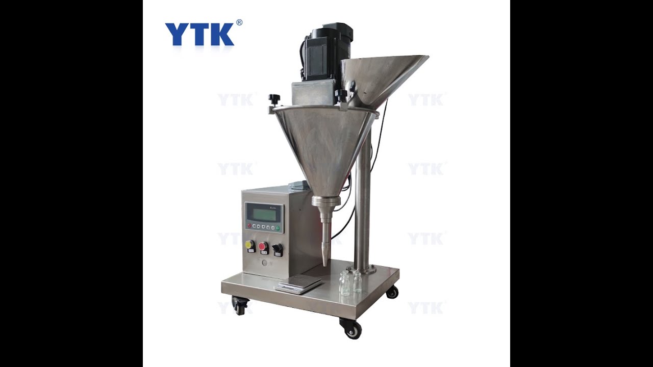 Mini tabletop auger powder filler - YouTube