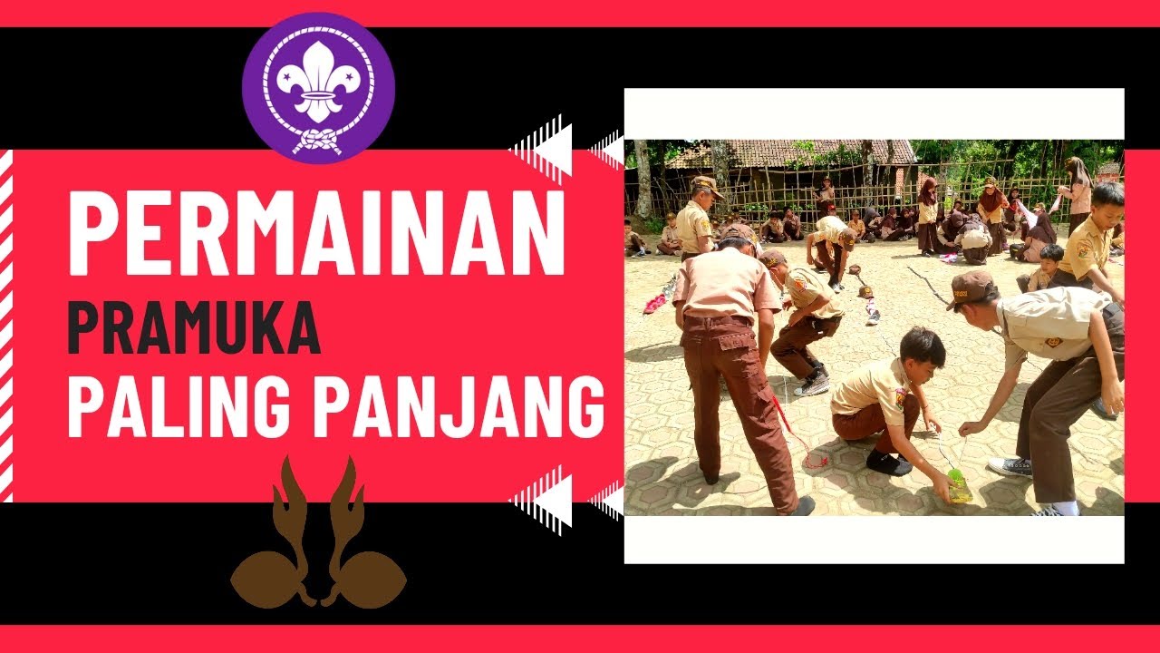 Keriuhan Peserta Permainan Pramuka Paling Panjang Di Gudep Sd Negeri 2