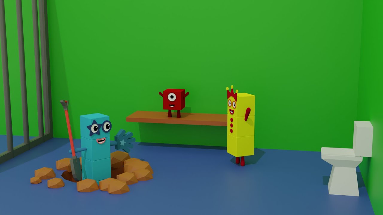 Oh No, Numberblocks 5 save NB1 and NB 3 from Jail - YouTube