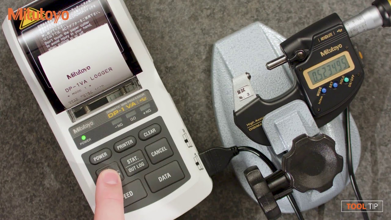 Data Collection with the Mitutoyo Data Logger DP 1 VA - YouTube
