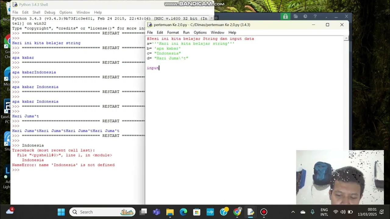 Tugas Terstruktur Pertemuan Ke 2 Pemrograman komputer ( STRING DAN INPUT) - YouTube