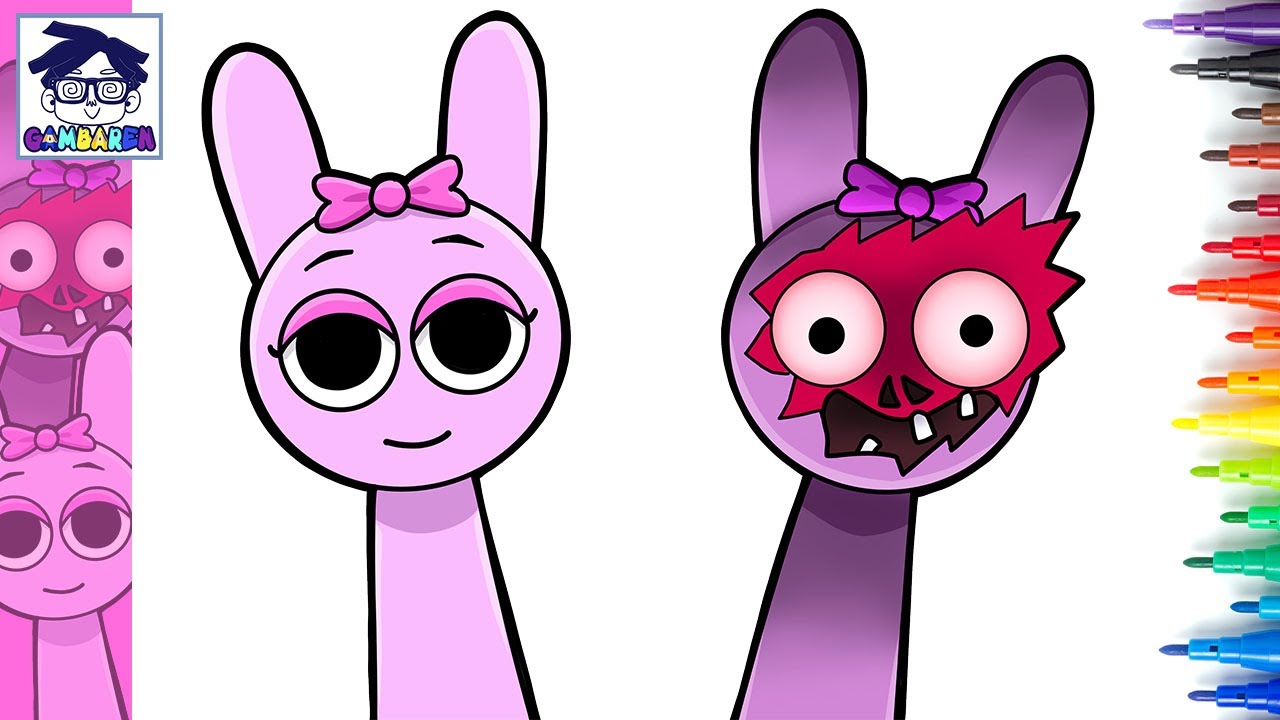 Cara Menggambar PINKI & PINKI Horror Version | PINK | SPRUNKI ...