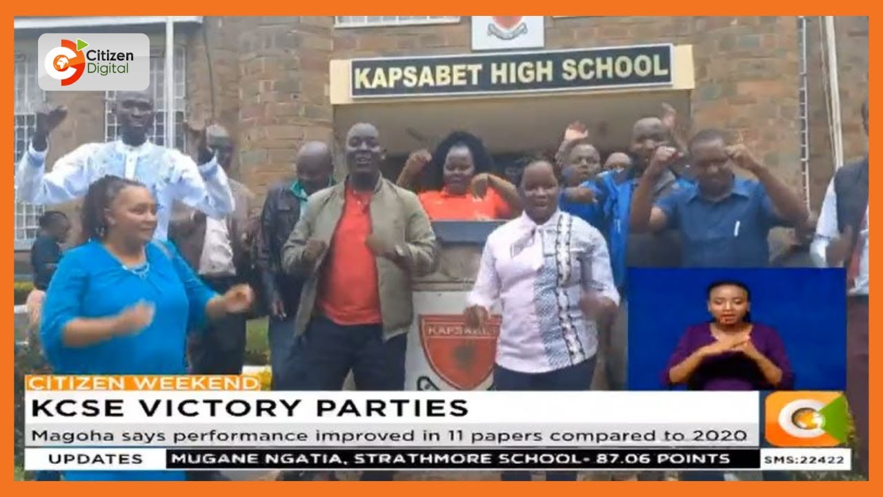 Celebrations rock schools as CS Magoha releases KCSE results - YouTube
