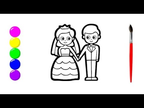Wedding Bride and Groom Drawing Simple drawing for Children - YouTube