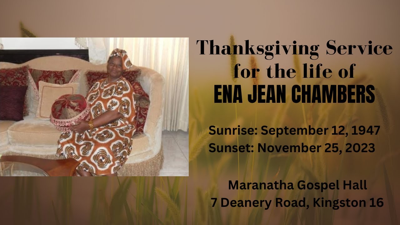 Thanksgiving Service for the life of Sis. Ena Jean Chambers - YouTube