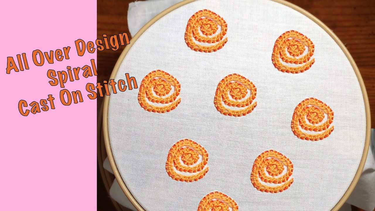 Hand Embroidery - Spiral with Cast-on Stitch - YouTube