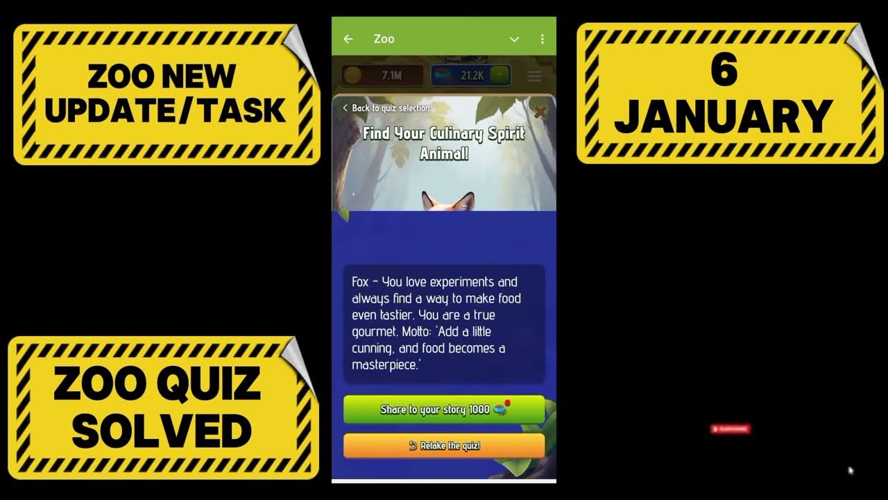 ZOO NEW UPDATE | ZOO NEW TASK | ZOO QUIZ | HOW TO SOLVE ZOO QUIZ | 6 January - YouTube