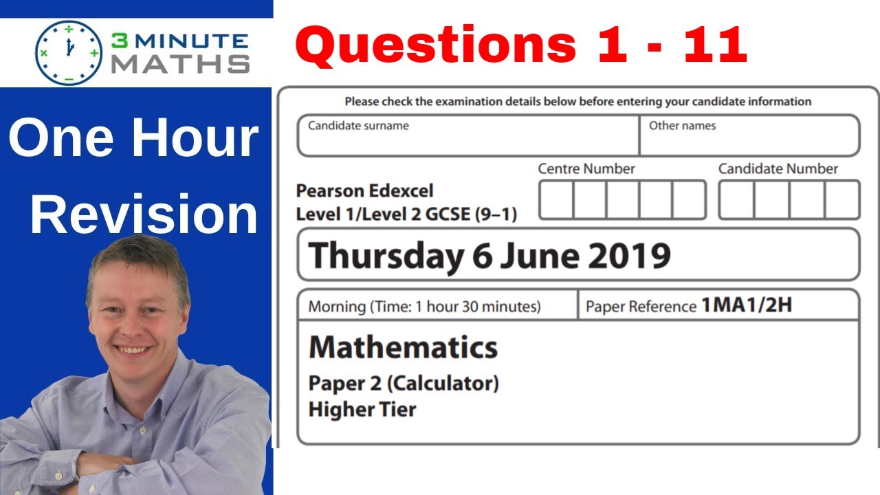 Edexcel GCSE Higher Maths Calculator Q1 - 11 - One Hour Revision - YouTube