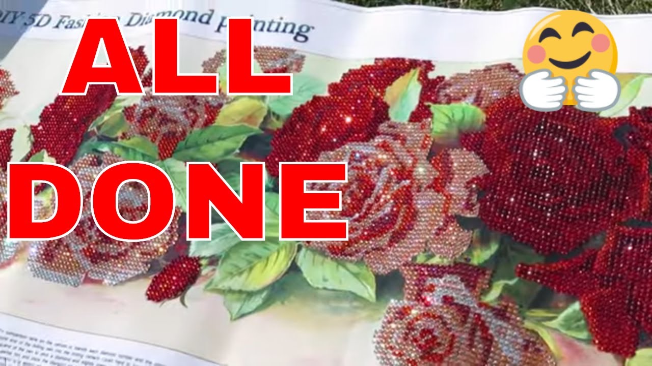 Sparkle Gems Roses Diamond Painting Finished Canvas - YouTube