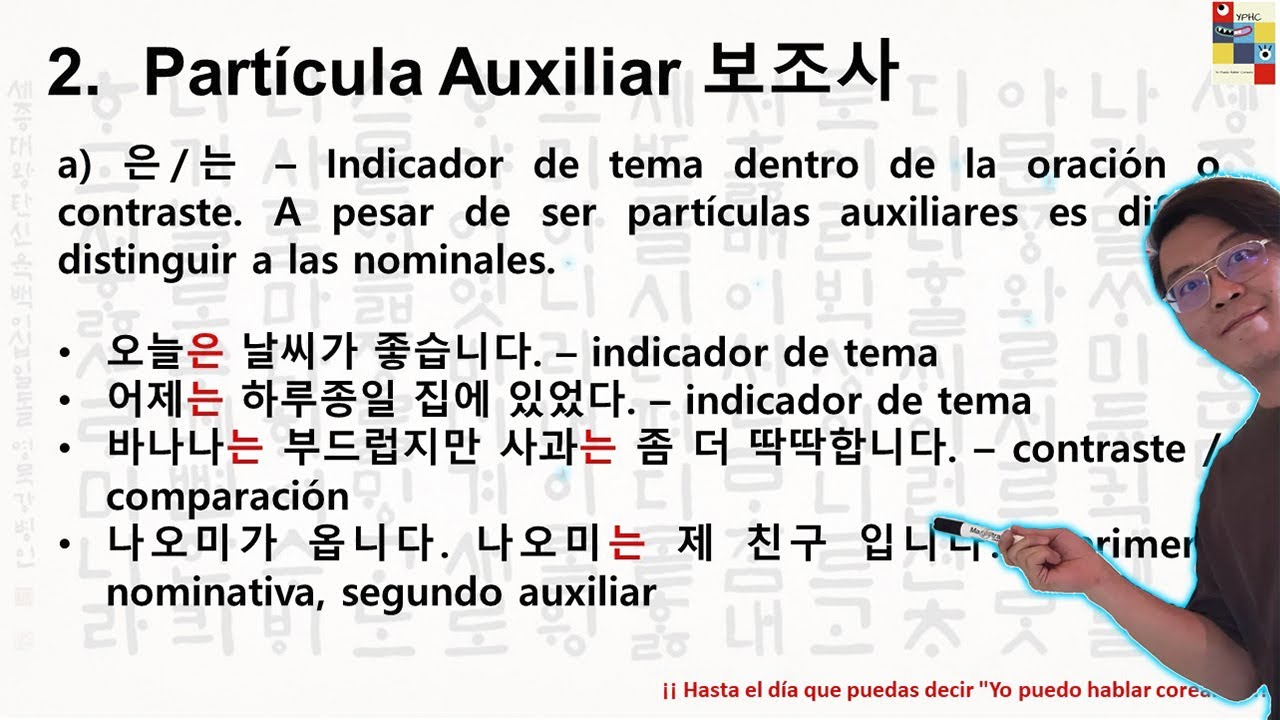 Clase de Coreano - Partículas Auxiliares 2 de junio 2021 - YouTube
