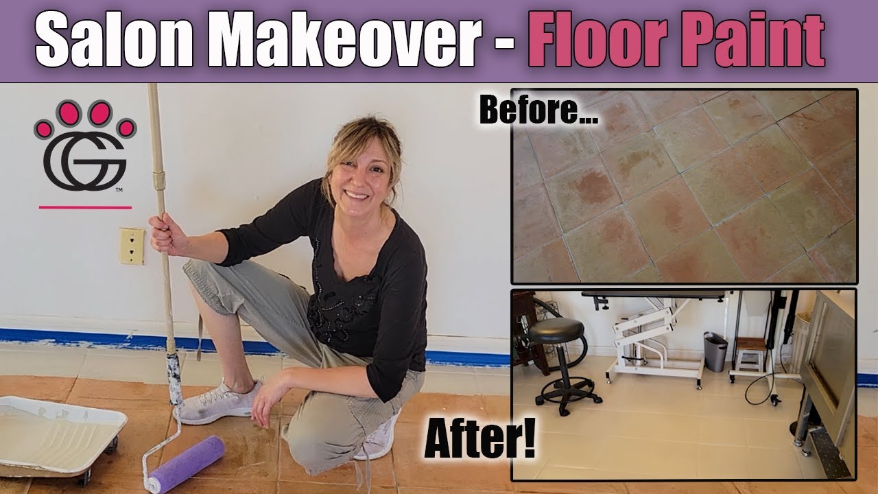 Salon Makeover - FLOOR PAINT Over Tile + Glitter Paint Additive! Easy ...