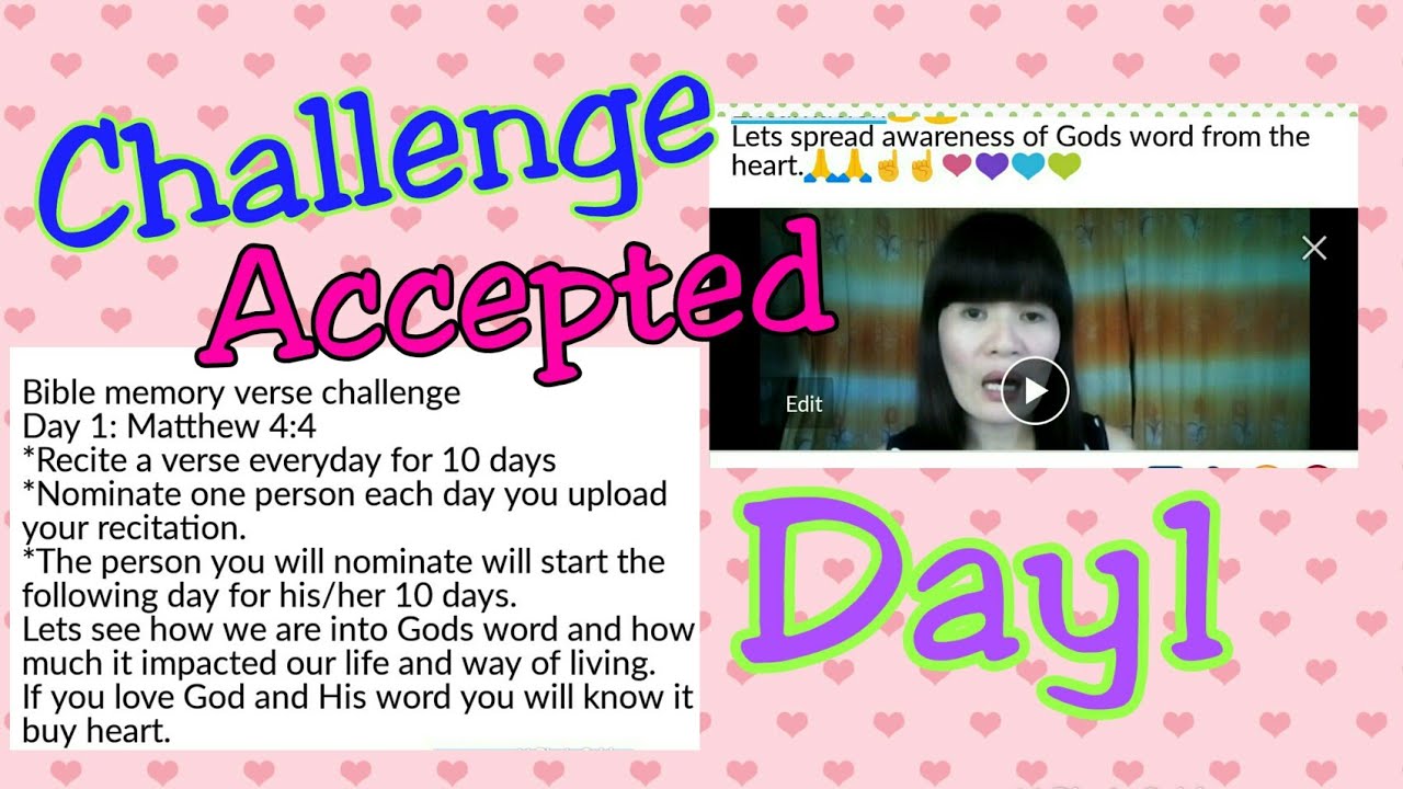 BIBLE MEMORY VERSE CHALLENGE - DAY 1 - YouTube