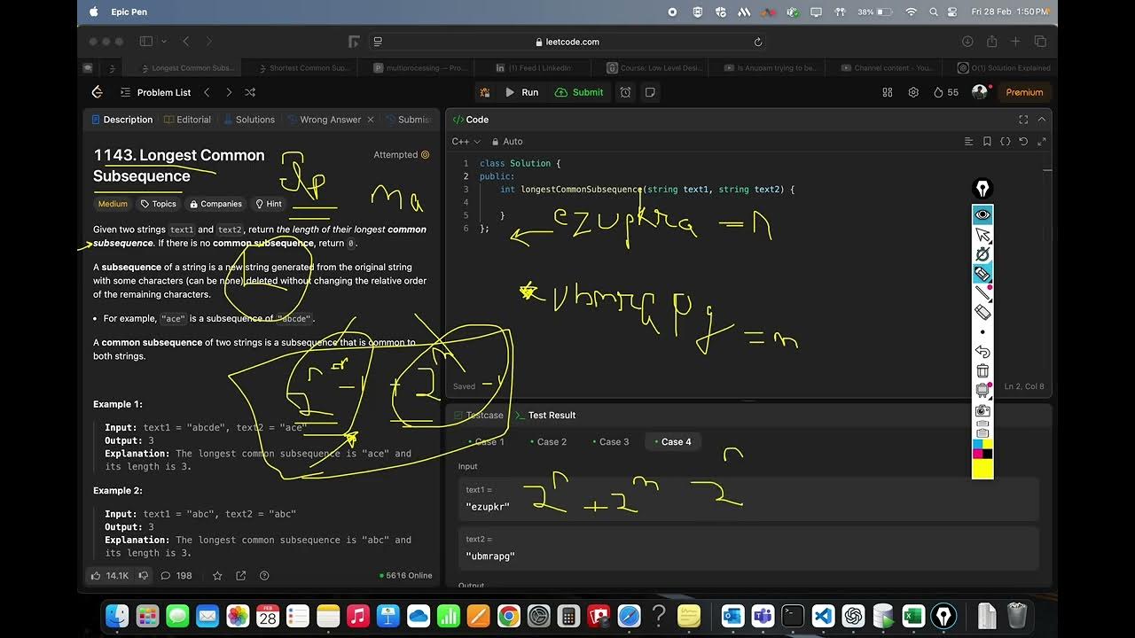 Must Watch 🔥 | 1143. Longest Common Subsequence | LEETCODE 75 | 2D DP - YouTube