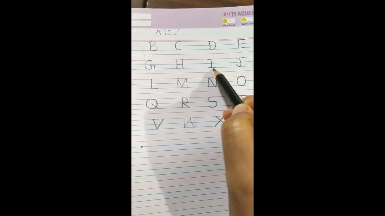 How to write A to Z in four line note book - YouTube