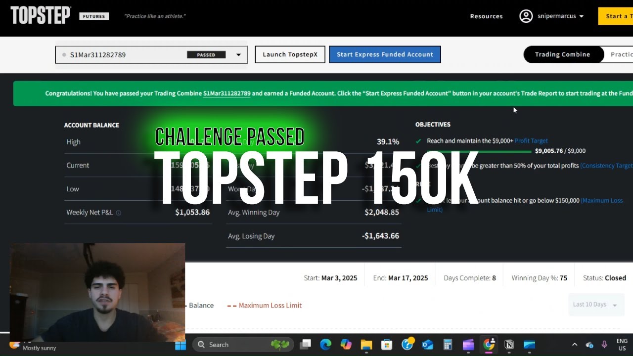 How I Passed A $150k TOPSTEP Funded Challenge 1st Try - ICT / SMC - YouTube
