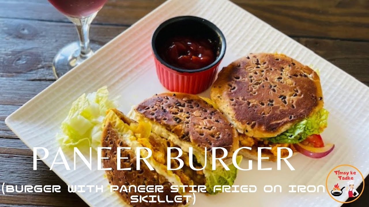 Street Style Paneer Masala Burger | Tawa Paneer Burger | Veg Burger ...