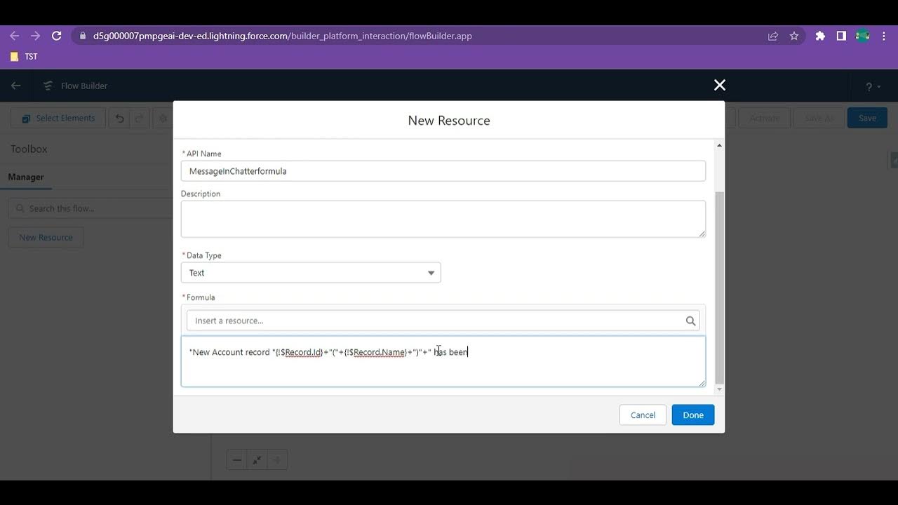 Flow Action Post To Chatter Using Flow Insalesforce Youtube