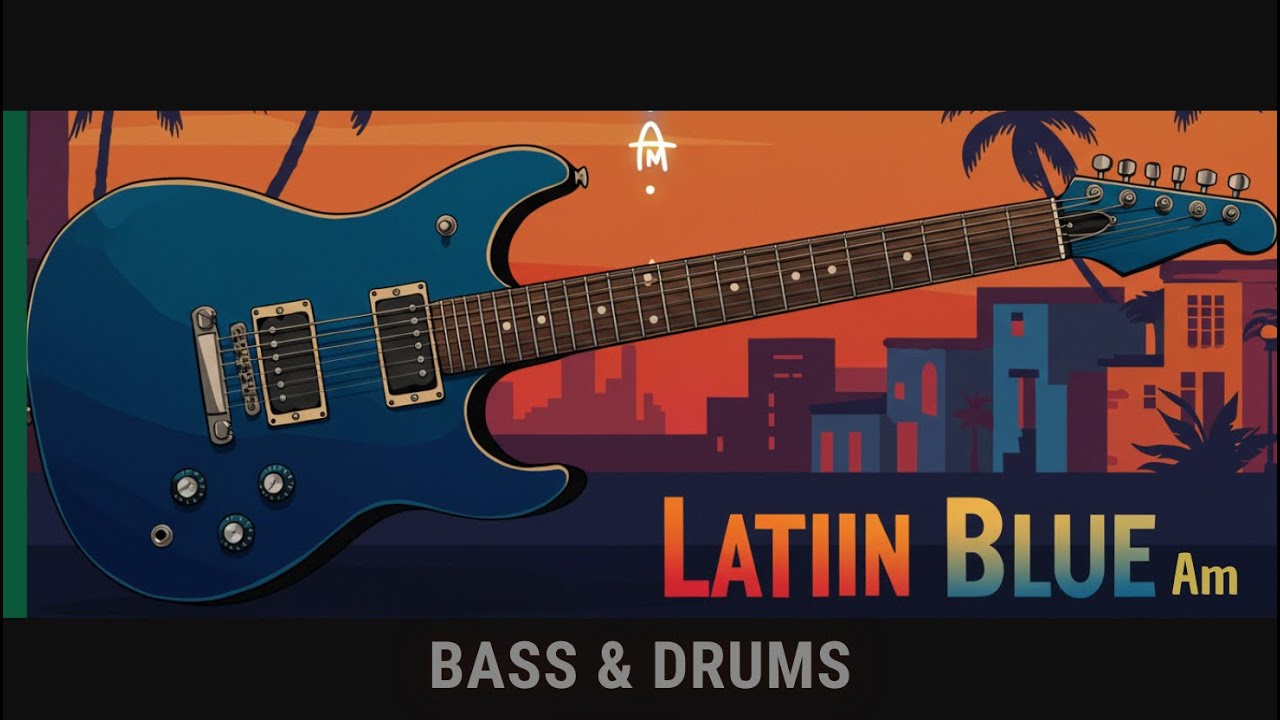 Latin Blue | A Minor | Bass & Drums - Backing Track | 80bpm - YouTube