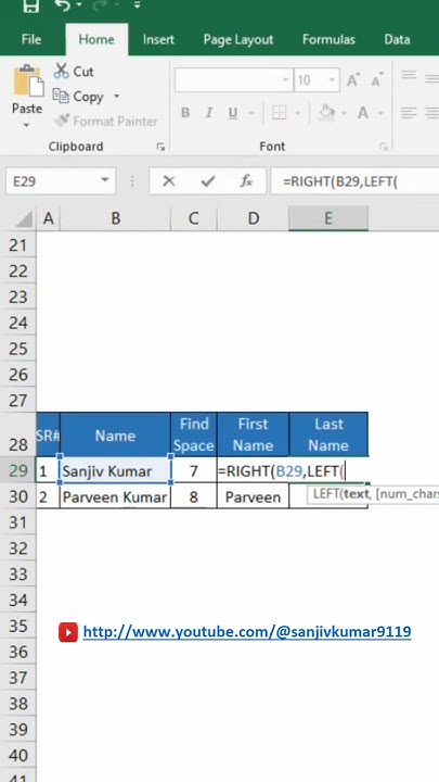 How to extract first and last word |Example 2|How to use find,left right len formulas |#excel ...