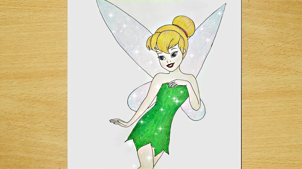 How to draw Tinkerbell || Step by step || very easy || Disney ...