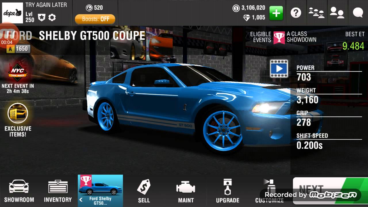 ☆SHELBY GT500☆(9.483) S/C 1650 Turf Tune Racing Rivals - YouTube