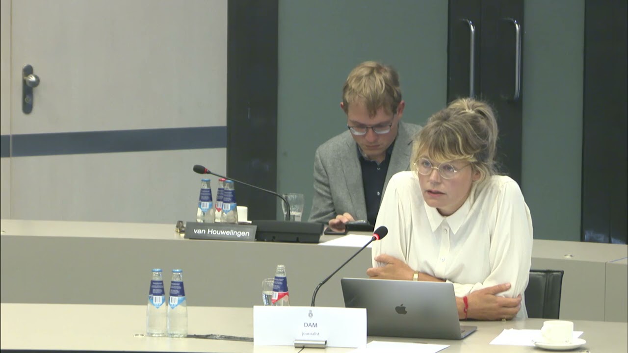 Bette Dam addresses the Dutch Parliament in a hearing about Afghanistan ...