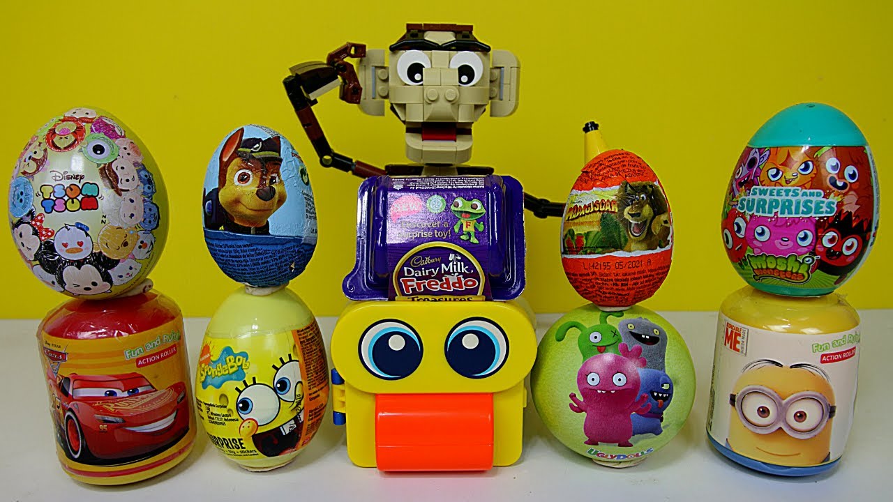 Opening Candy Toy Eggs with Toys Inside, Chocolate Surprise Egg Opening ...
