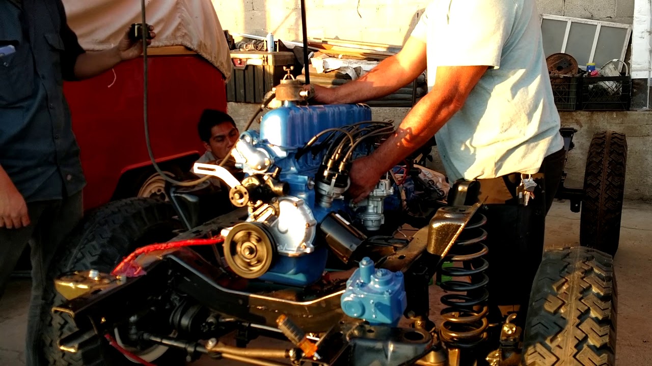 1966 Ford Bronco 170 CI firts start by TJ Baja Customs - YouTube