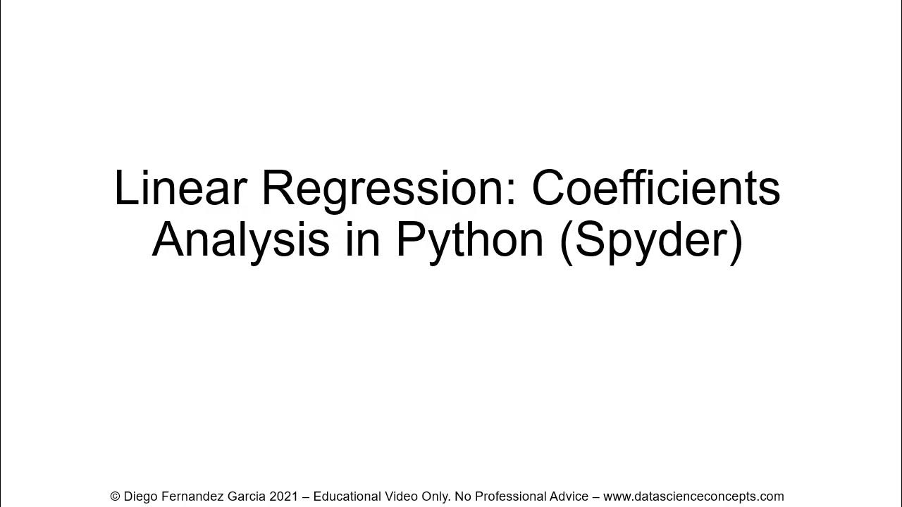 Linear Regression. Coefficients Analysis in Python (Spyder) - YouTube