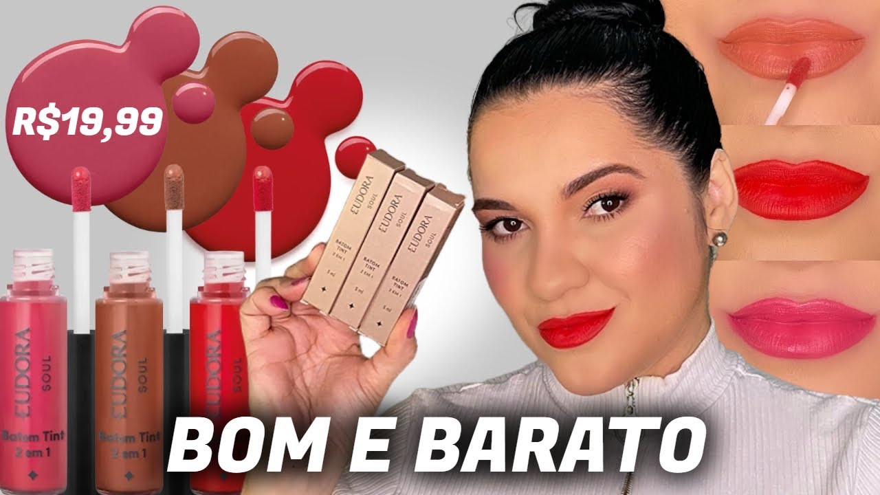 NOVO BATOM EUDORA SOUL KISS ME 2 X 1 - Batom TINT - YouTube