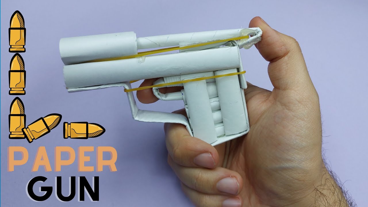 SHOOTING GUN PAPER TUTORIAL ORIGAMI WORLD WEAPON CRAFT | HOW TO MAKE ...