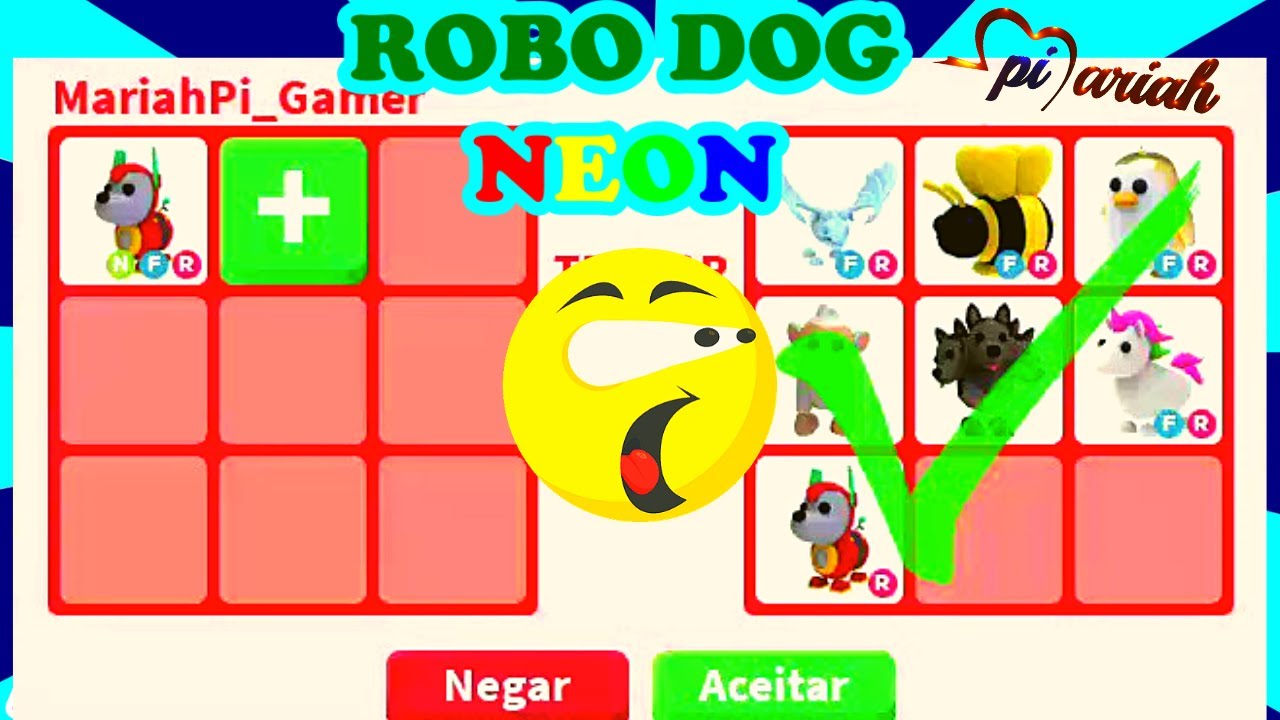 TROCAS ADOPT ME - ROBO DOG NEON!!! - YouTube