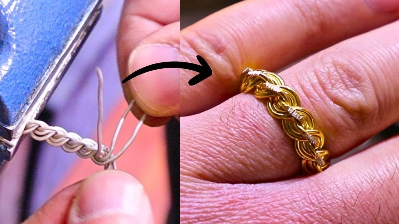 How to make a hand-woven wedding ring from 925 sterling silver - YouTube