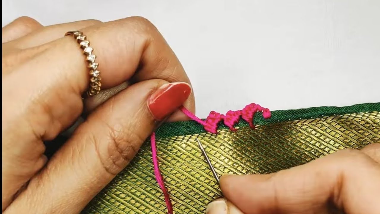 normal needle border design #sareekuchudesign #border design // Nandana ...
