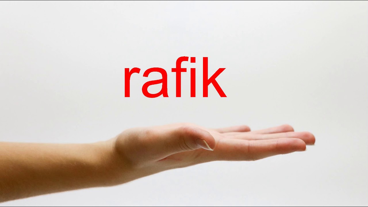 How to Pronounce rafik - American English - YouTube