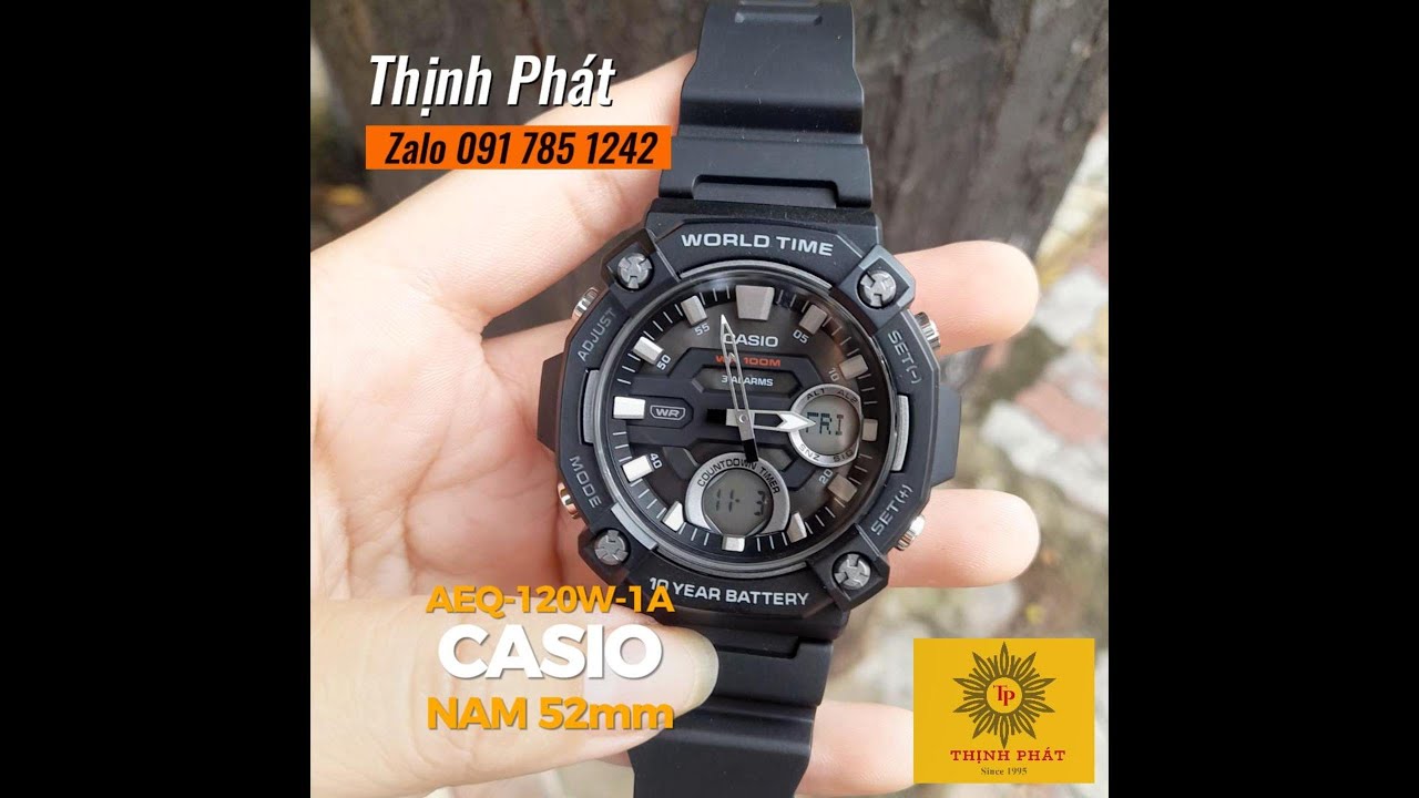 Đồng Hồ CASIO AEQ-120W-1 Case 52mm #dongho #donghonam #donghocasio # ...