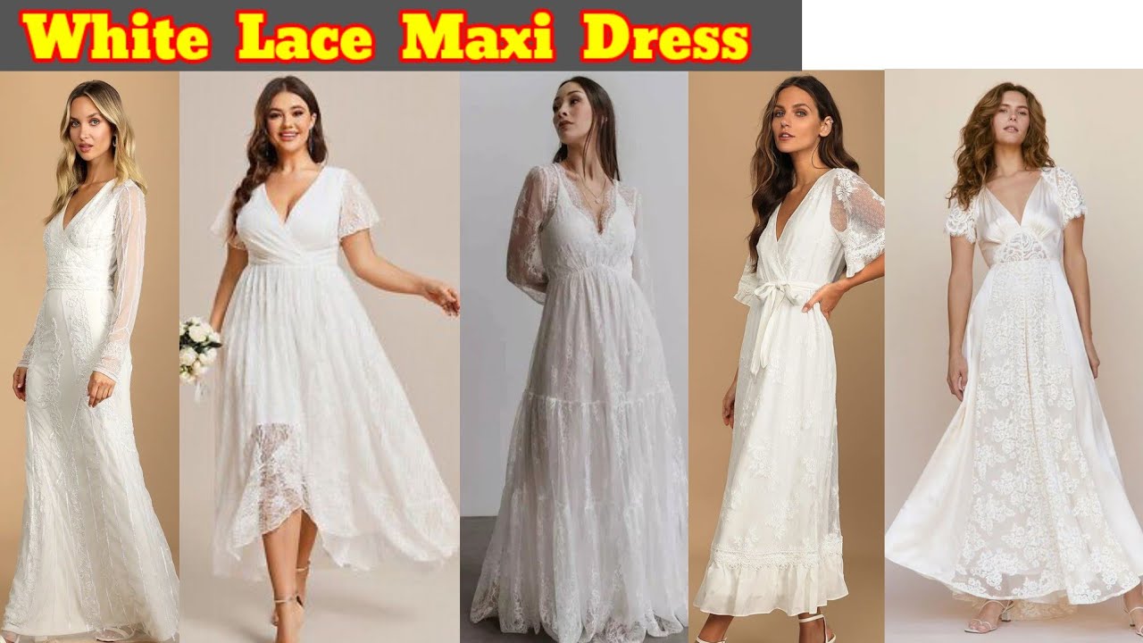 White Lace Maxi Dress/Dress Design-342/Mix Design - YouTube
