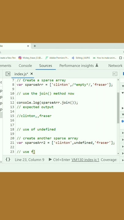 Javascript Join Method Use Of Join Method On Sparse Array Join Method Shorts Ytshorts