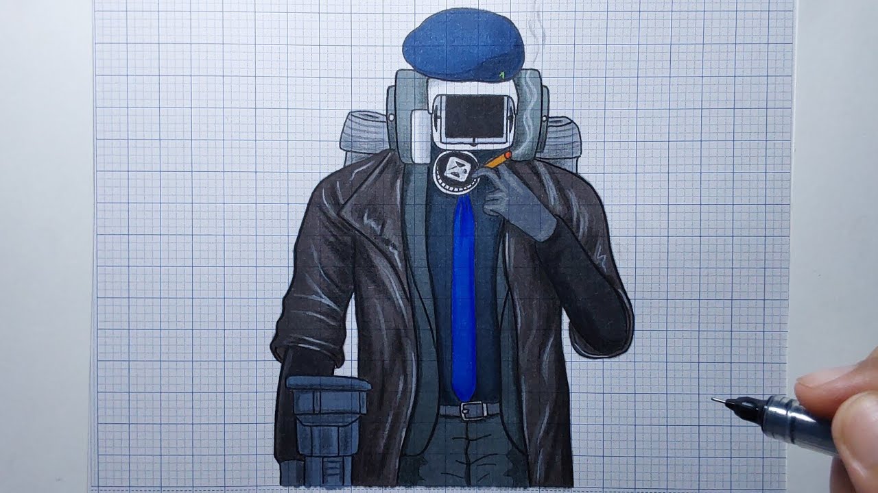 vẽ commander cameraman trong skibidi tập 75 - YouTube