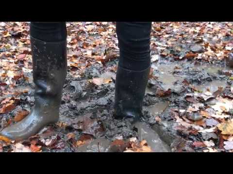 rubber riding boots sinking and stuck in the mud, part 3 - YouTube