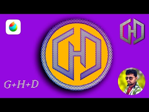 How To Make Medibang Paint Tutorial || H Logo Design With Circle Swoosh ...