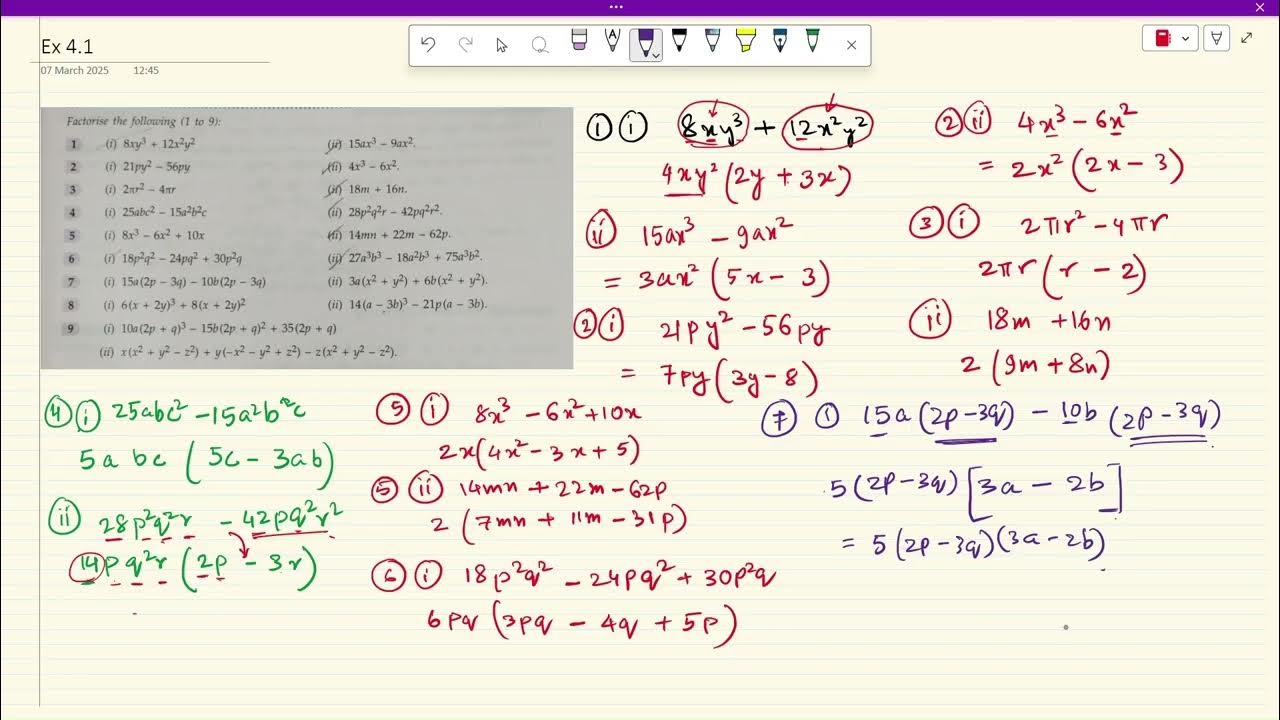 ICSE Class 9 Maths | Factorisation Exercise 4.1 | Solutions - YouTube