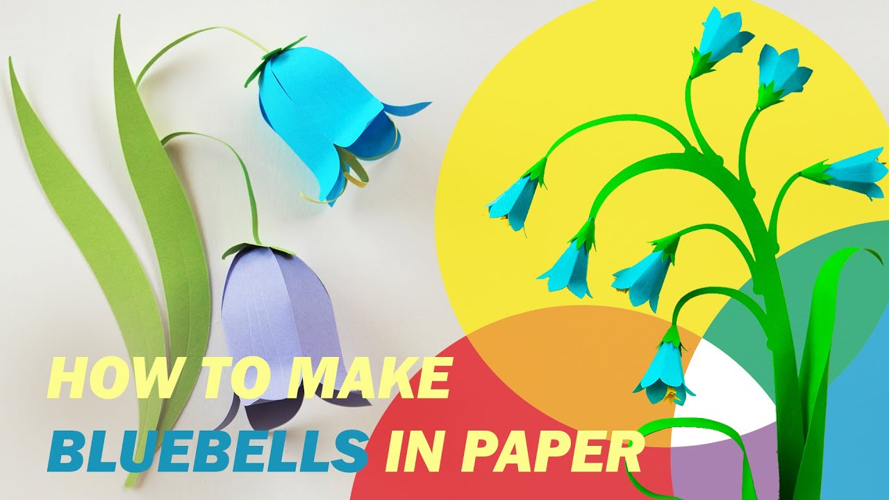 DIY How to make bluebell flowers in paper | Cricut Project - YouTube