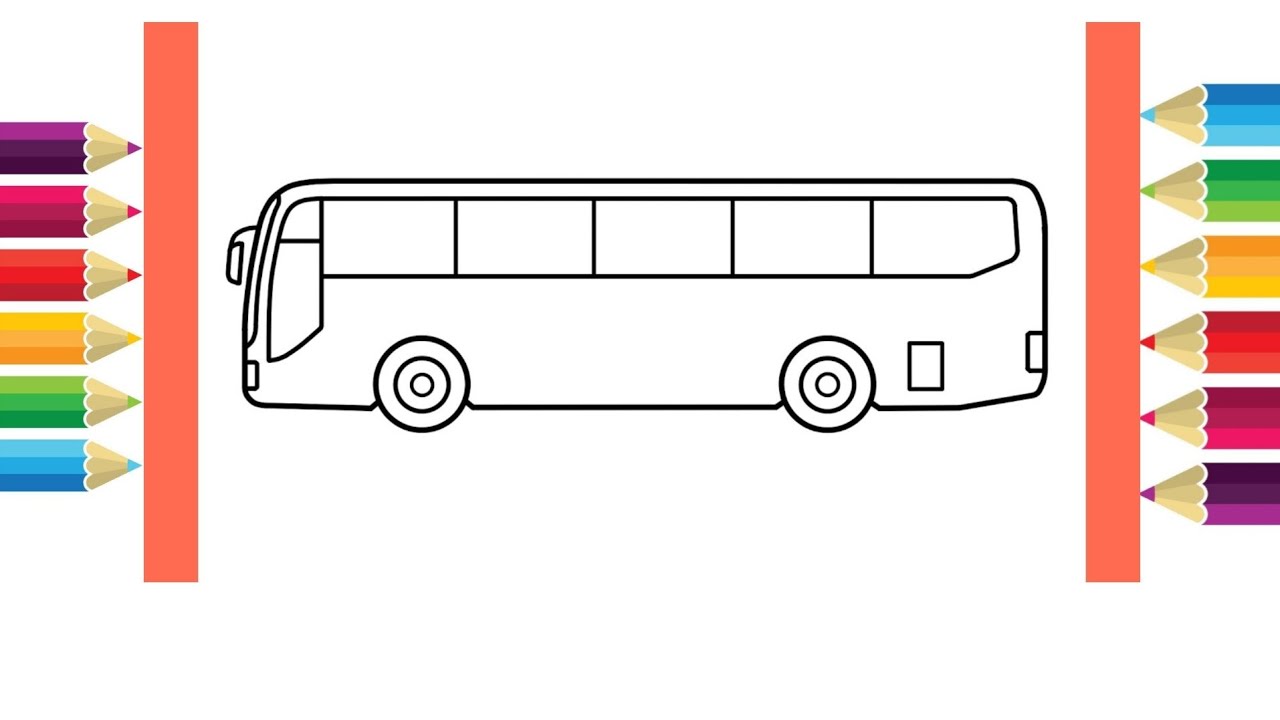 how to draw kids 🚎🚎🚌bus🖌🖌colouring bus🖌🖌kids bus painting🖌🖌🚎🚌बस drawing ...